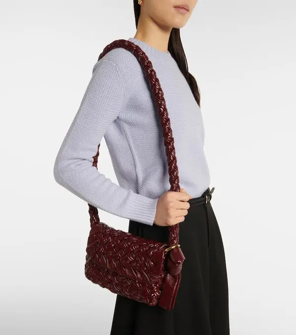 Bottega Veneta Kalimero Citta Small Leather Shoulder Bag - Burgundy