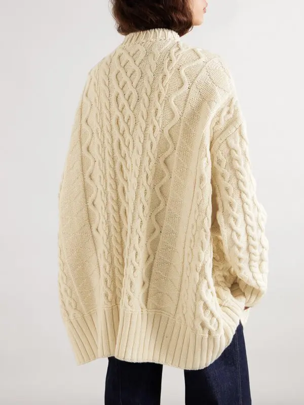 Bottega Veneta Oversized Cable-knit Wool Sweater