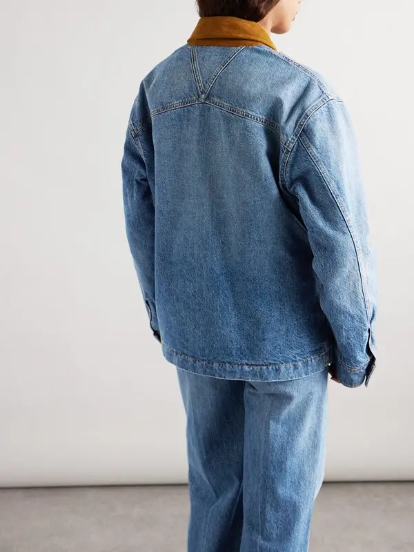 Bottega Veneta Appliquéd Suede-trimmed Denim Jacket