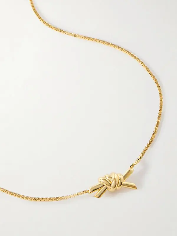 Bottega Veneta Plated Knot Pendant Necklace - Gold