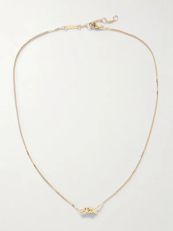 Bottega Veneta Plated Knot Pendant Necklace