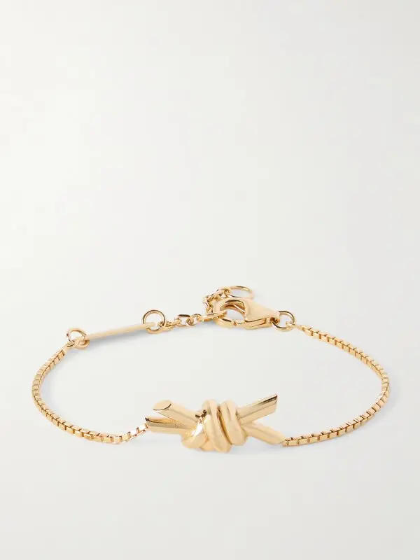 Bottega Veneta Plated Silver Knot Bracelet - Gold