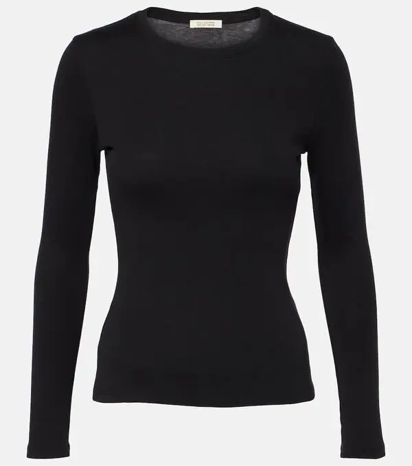 NILI LOTAN Emelie Cotton Jersey T-shirt - Black