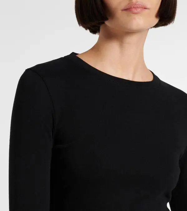NILI LOTAN Emelie Cotton Jersey T-shirt - Black
