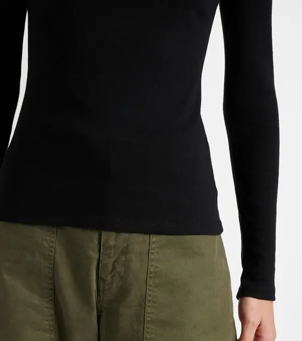 NILI LOTAN Emelie Cotton Jersey T-shirt - Black