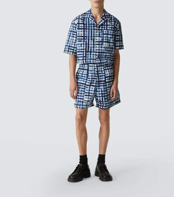 Bottega Veneta Gingham Cotton Bowling Shirt