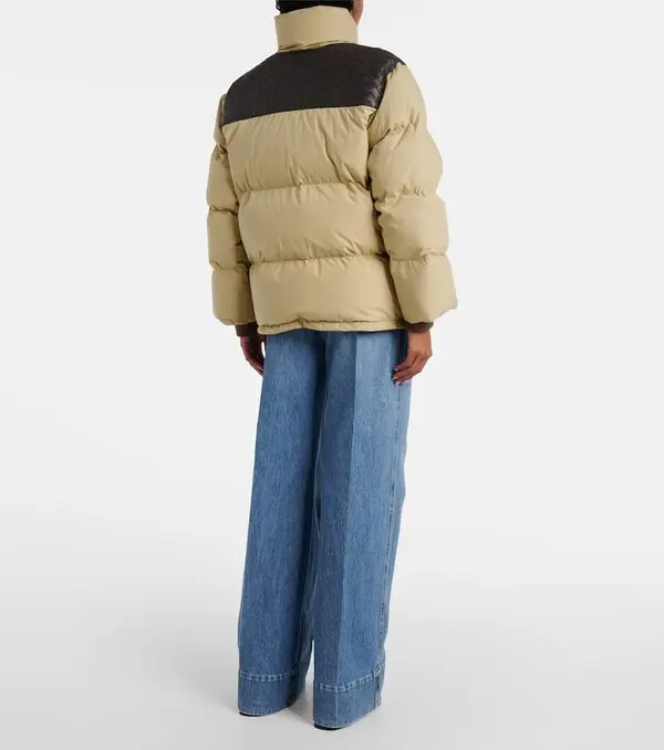 Bottega Veneta Intrecciato Leather-trimmed Down Jacket