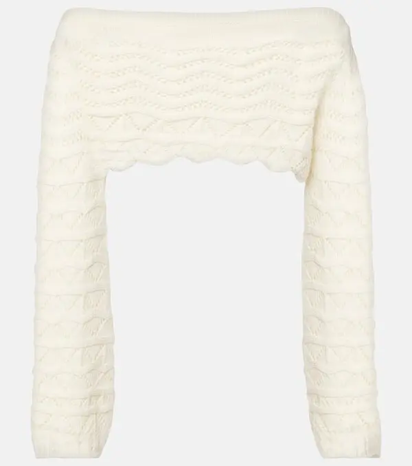 BANANHOT Helena Crochet Crop Top - White