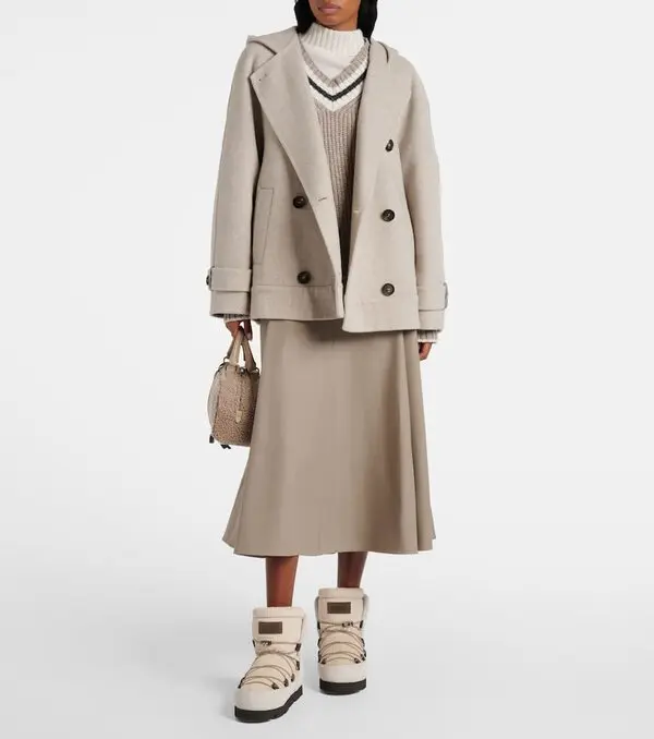 Brunello Cucinelli Shearling-lined Corduroy And Suede Snow Boots