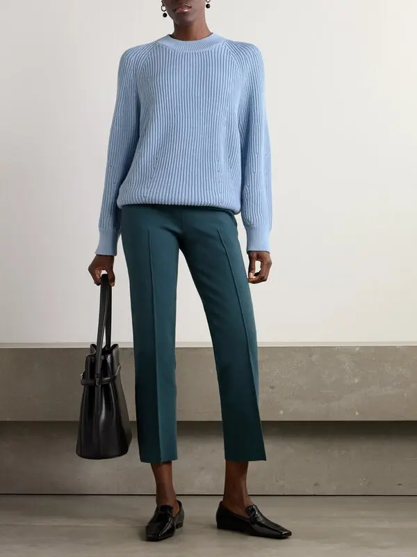HIGH SPORT Cropped Cotton-blend Slim-leg Trousers