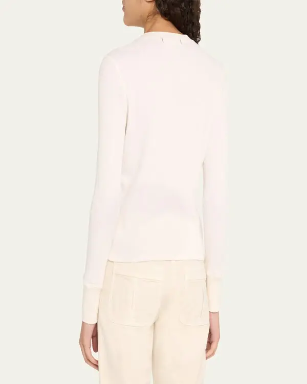 AMO Ribbed Thermal Henley Tee