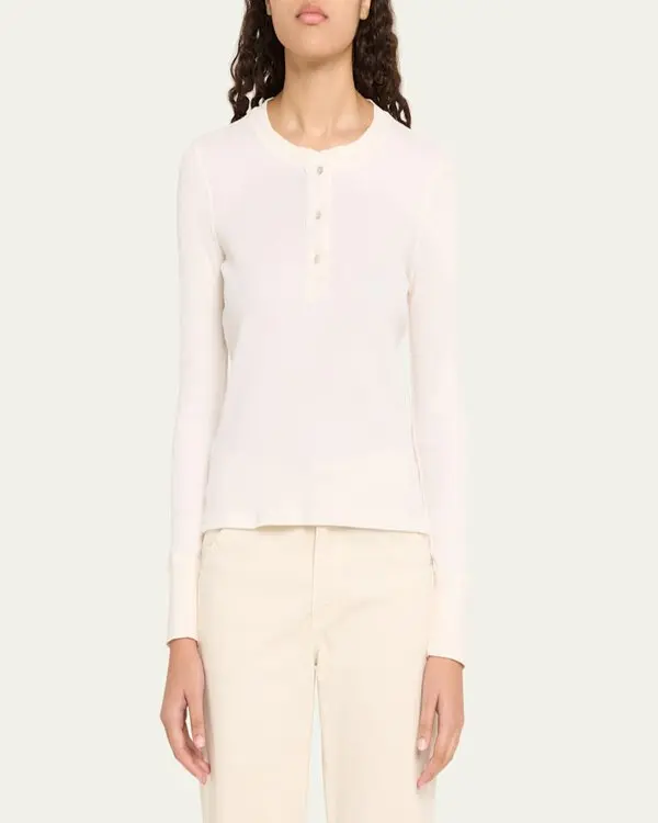 AMO Ribbed Thermal Henley Tee