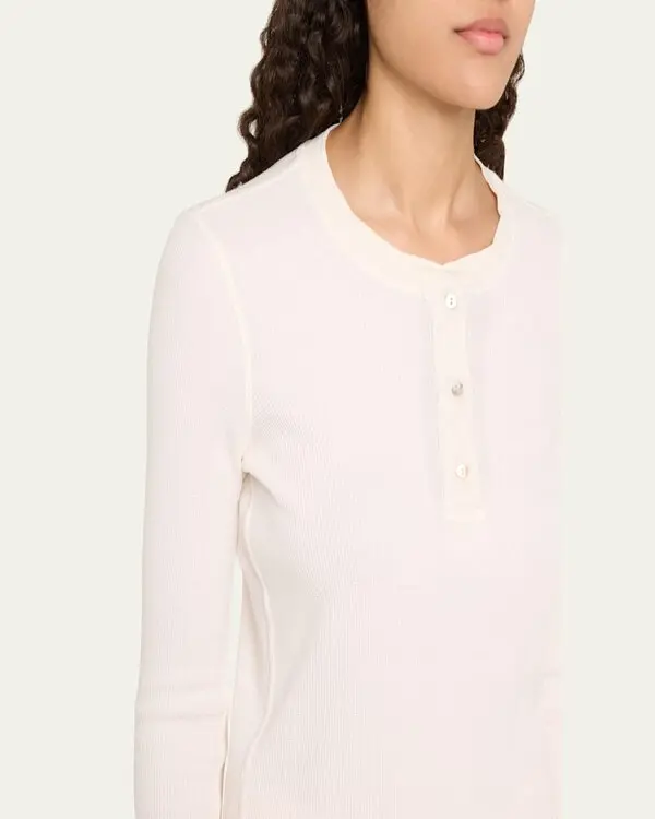 AMO Ribbed Thermal Henley Tee