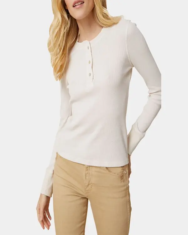AMO Ribbed Thermal Henley Tee
