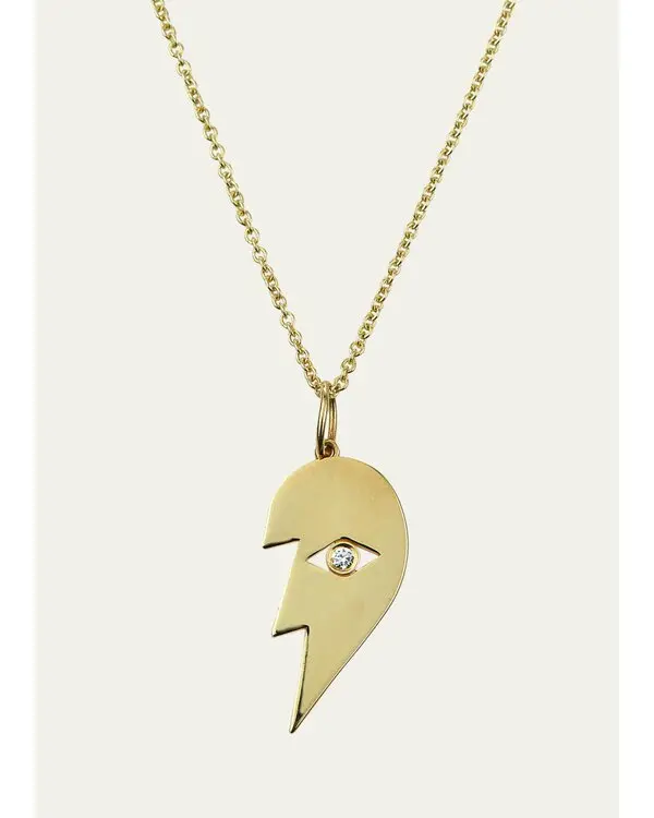 SYDNEY EVAN 14k Yellow Split Heart Evil Eye Pendant Necklace - Gold