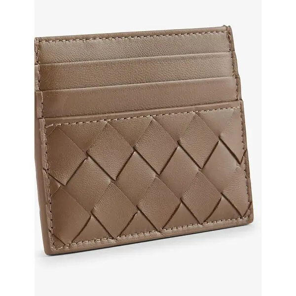 Bottega Veneta Intrecciato Leather Card Holder - Pinecone-gold