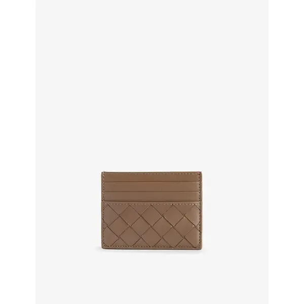 Bottega Veneta Intrecciato Leather Card Holder - Pinecone-gold