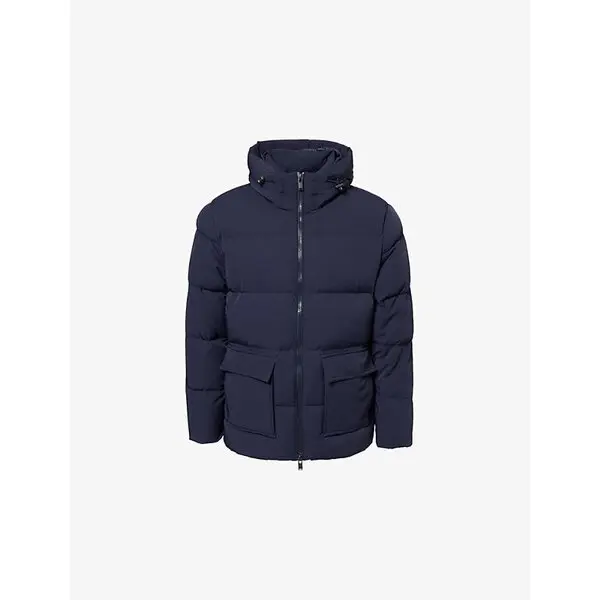 Arne Hooded Relaxed-Fit Stretch-Shell-Down Jacket Navy