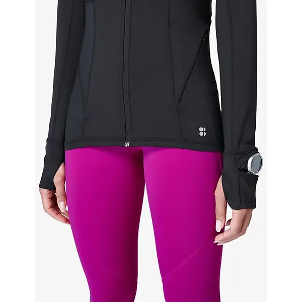 Sweaty Betty Pro Run Zip-up Stretch-woven Top