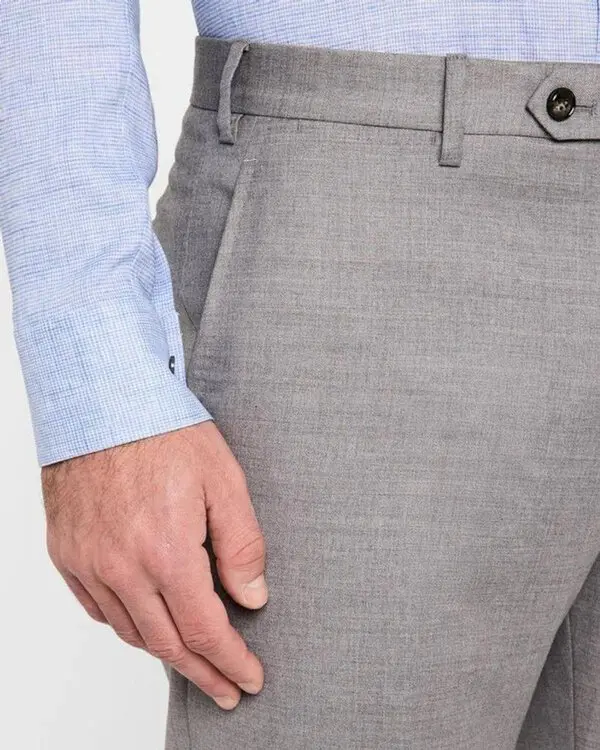 Giorgio Armani Wool Flat-front Trousers - Grey