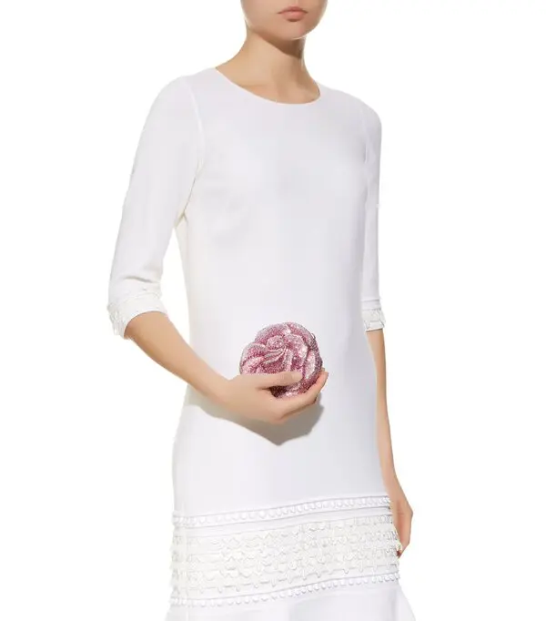Judith Leiber Rose Romance Clutch Bag - Pink