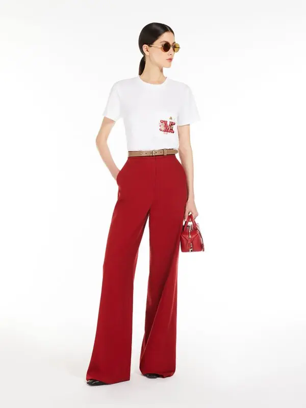 Max Mara Jersey T-shirt With Embroidered Pocket