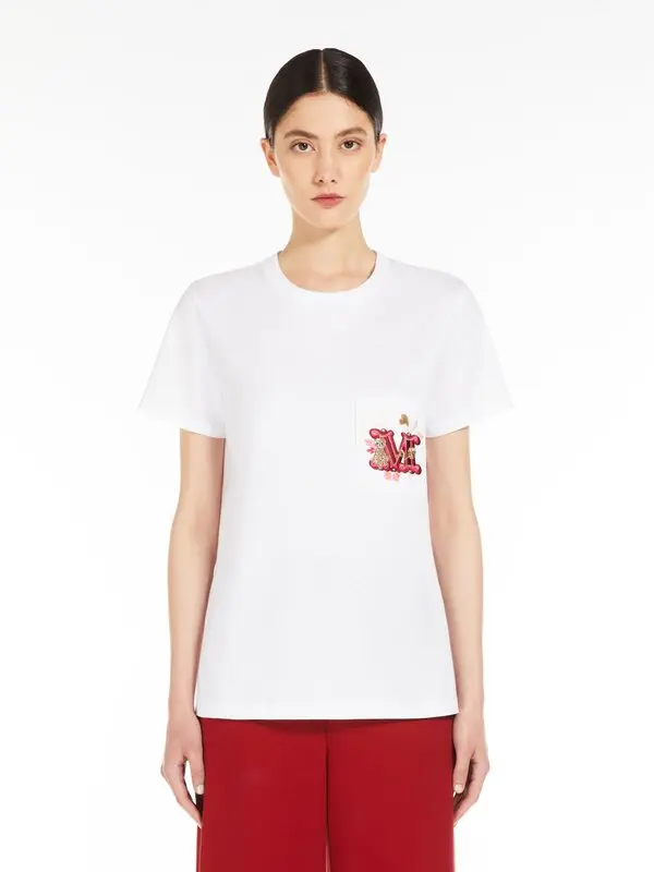 Max Mara Jersey T-shirt With Embroidered Pocket