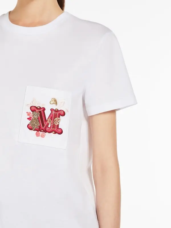 Max Mara Jersey T-shirt With Embroidered Pocket