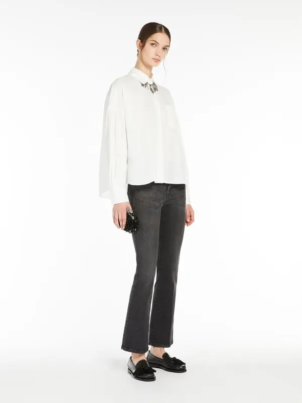 Max Mara Stretch Denim Cropped Flare Jeans