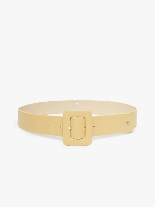 Max Mara Nappa Leather Belt In Mustard - 50% Off | Editorialist display picture 1