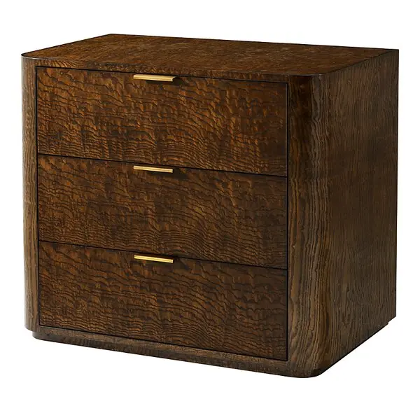 THEODORE ALEXANDER Kesden Nightstand - Pyramid Brown