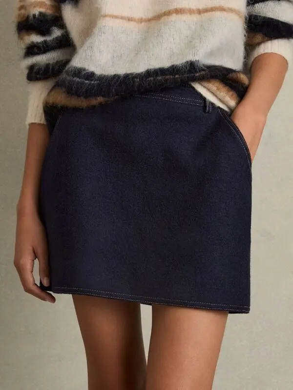 REISS Elise Wool-blend Mini Skirt