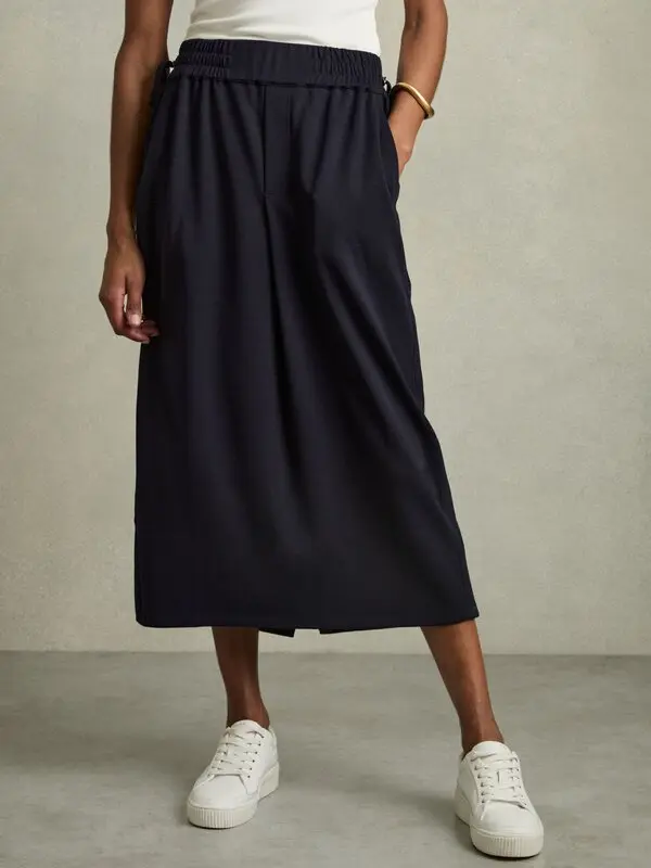 REISS Nora Wool-blend Jersey Midi Skirt