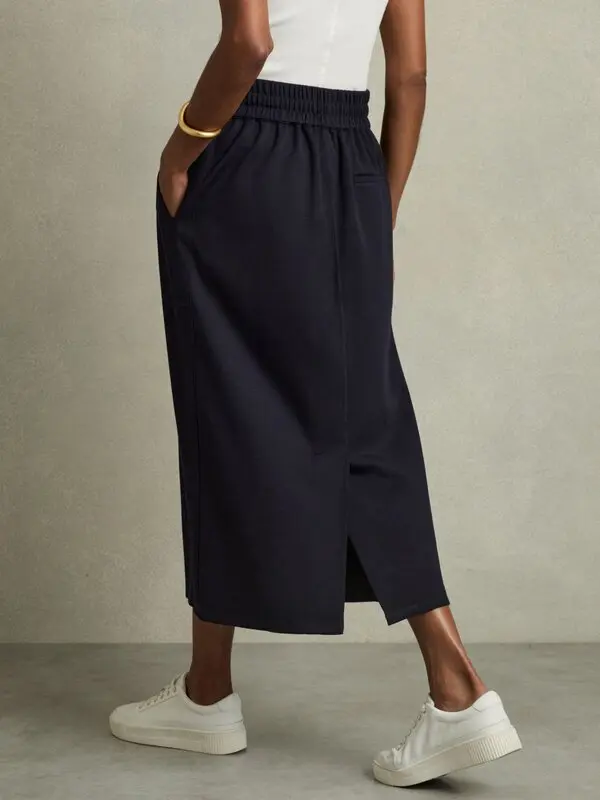 REISS Nora Wool-blend Jersey Midi Skirt