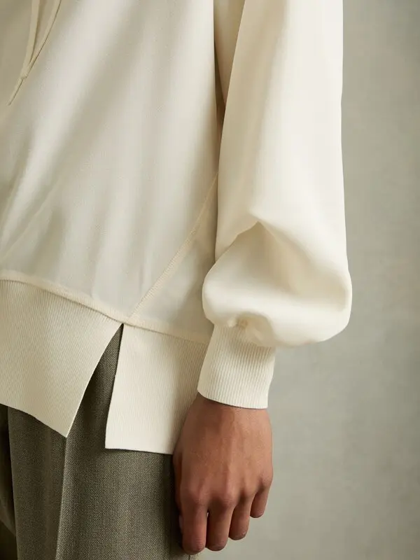 REISS Kiara Woven Hooded Top