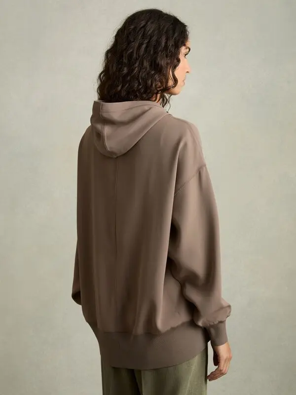 REISS Kiara Woven Hooded Top