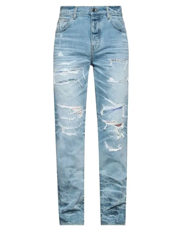 Amiri Straight Leg Jeans With Distressed Detailing