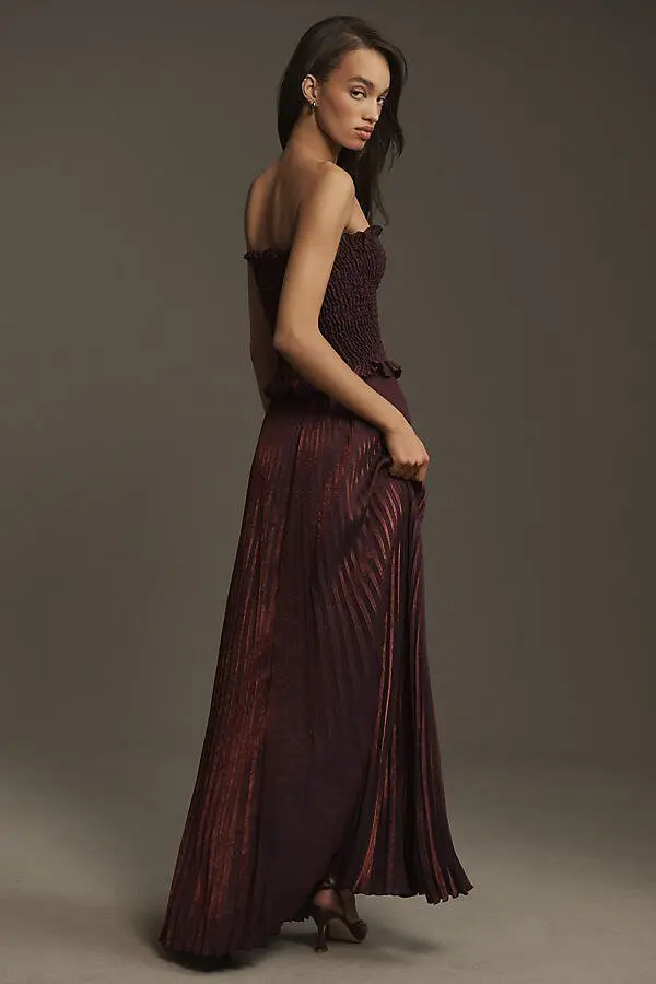 l ide maya strapless pleated maxi dress L'IDE Maya Pleated Maxi Dress | Pink