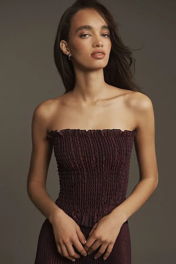 lidee maya strapless pleated maxi dress Maya Strapless Pleated Maxi Dress