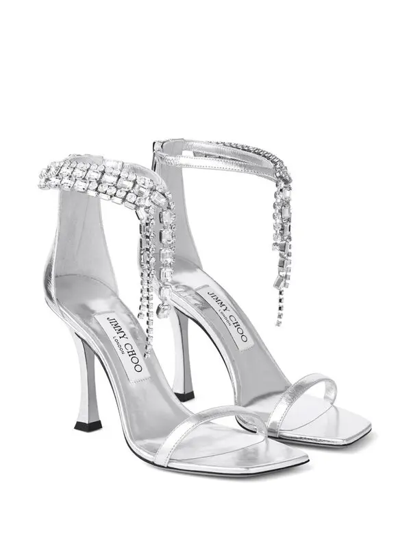 JIMMY CHOO Verity Crystal-embellished Sandals - Silver