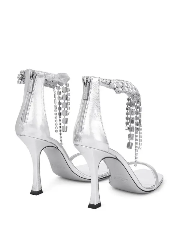 JIMMY CHOO Verity Crystal-embellished Sandals - Silver