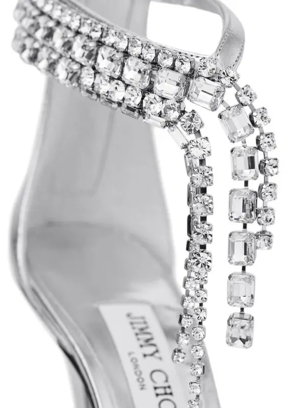 JIMMY CHOO Verity Crystal-embellished Sandals - Silver