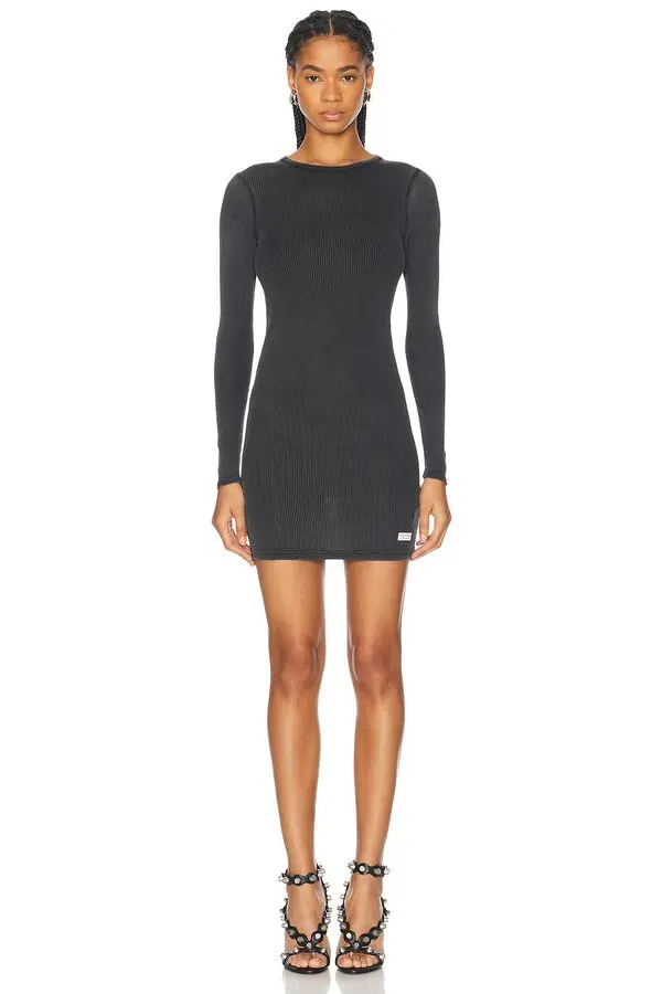 Buy Alexander Wang Long Sleeve Mini Dress Washed Black At 44