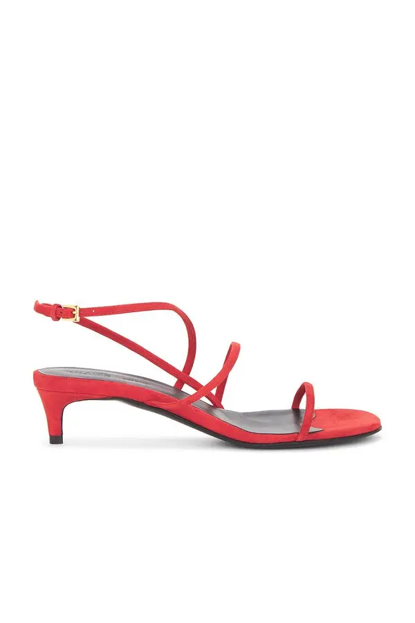 Khaite Loop Kitten Heel Sandal - Lipstick