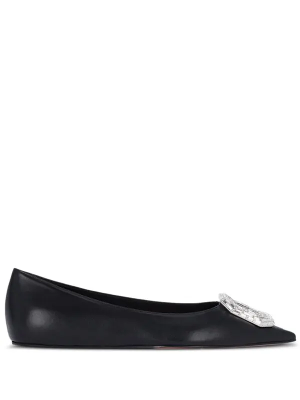 Amina Muaddi Camelia Ballet Flats - Black