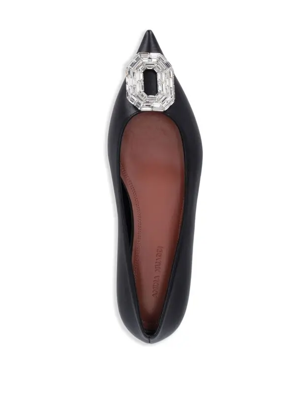 Amina Muaddi Camelia Ballet Flats - Black