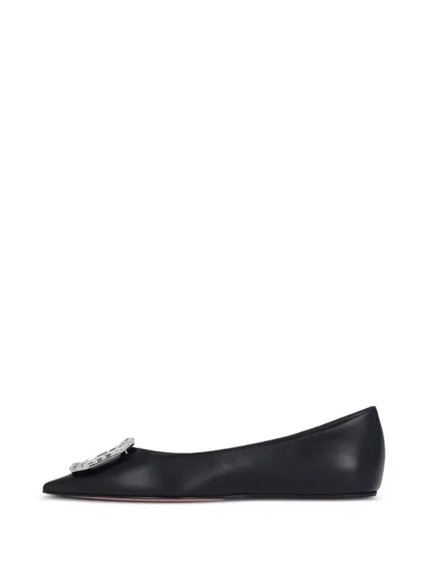 Amina Muaddi Camelia Ballet Flats - Black