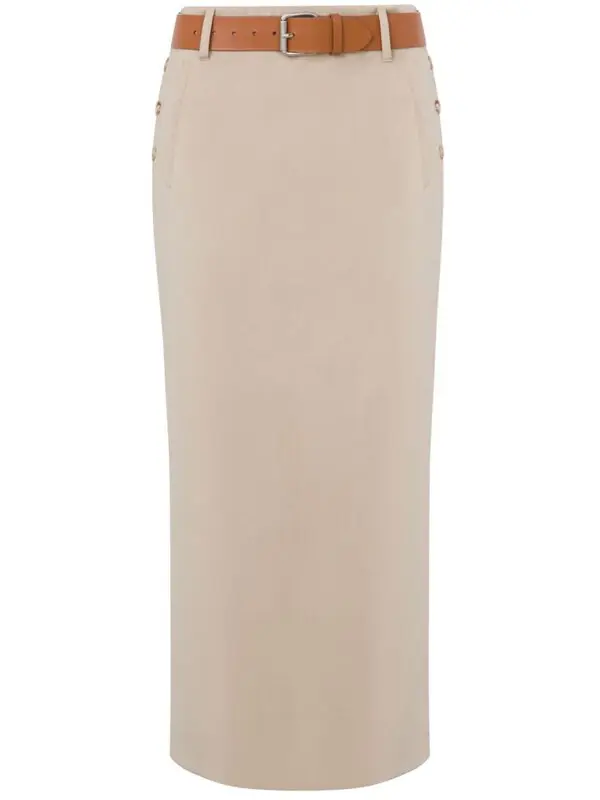 Moschino Belted Midi Skirt - Neutrals