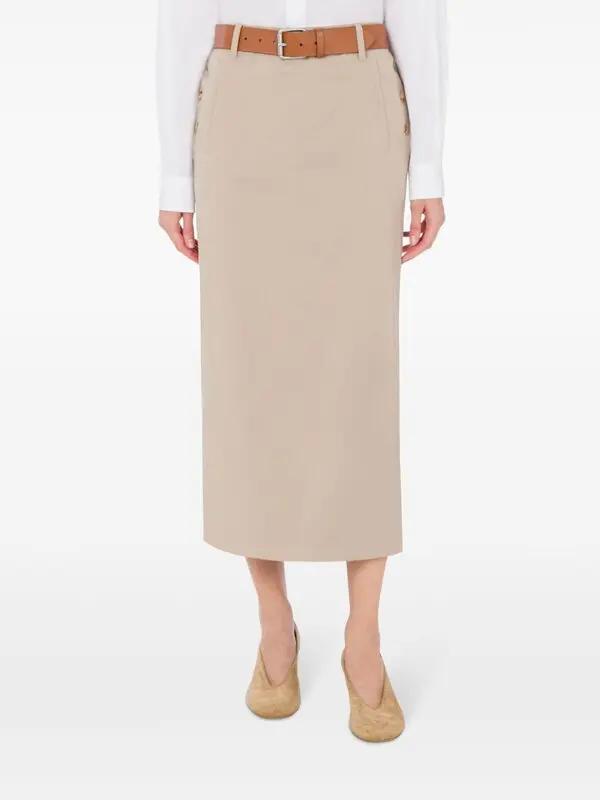 Moschino Belted Midi Skirt - Neutrals