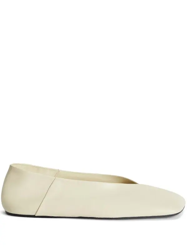 JIL SANDER Leather Ballerina Shoes - Neutrals